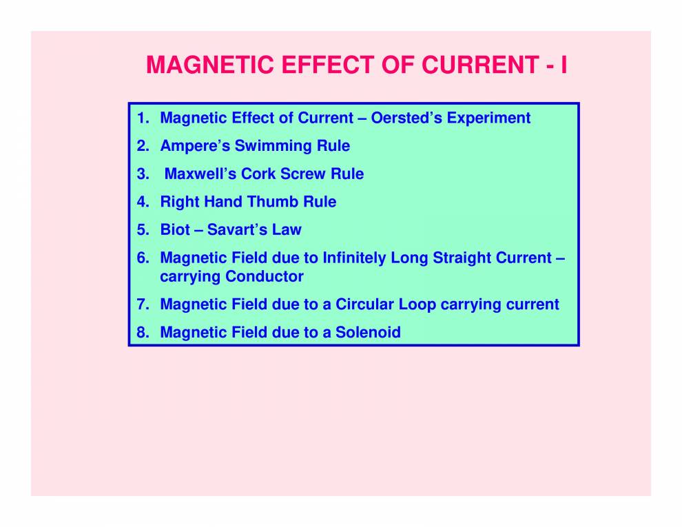 Physics : Class 12th : Magnetic Effects Of Current Notes - Notes ...