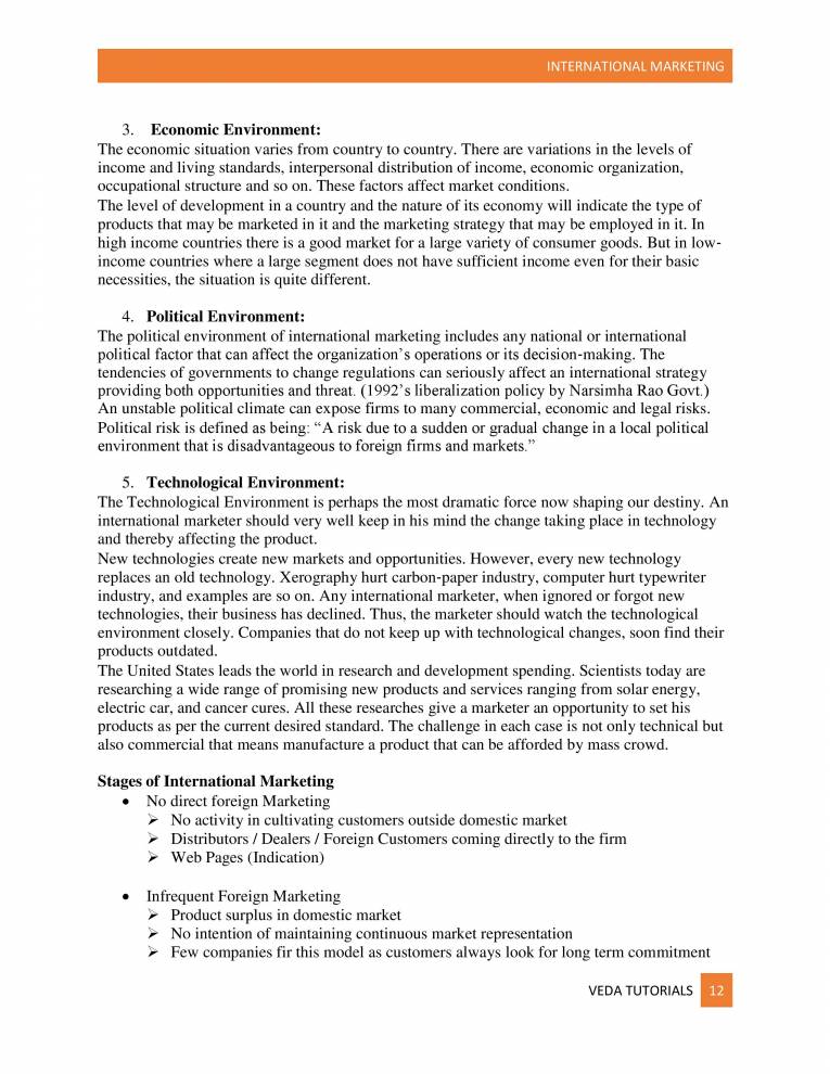 International Marketing - Notes - LearnPick India