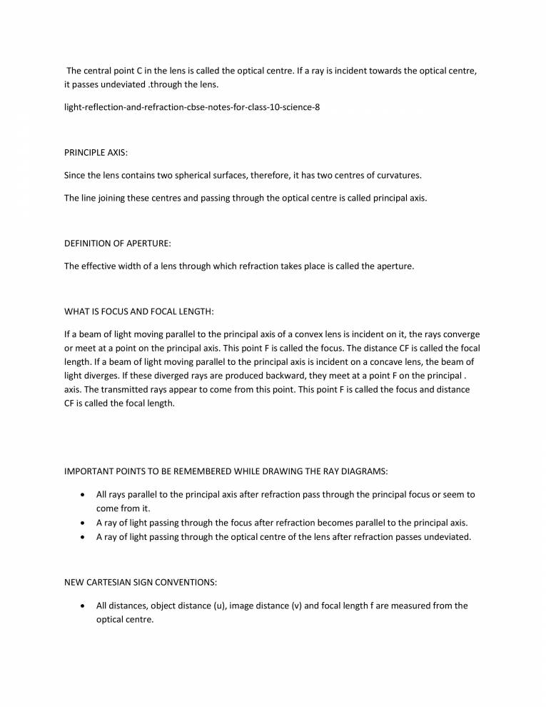 Class 10 Reflection And Refraction Of Light - Notes - LearnPick India