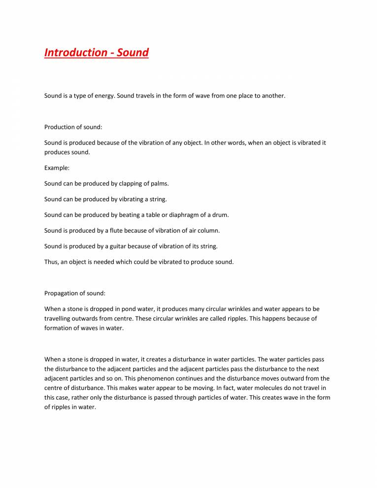 Sound - Notes - LearnPick India