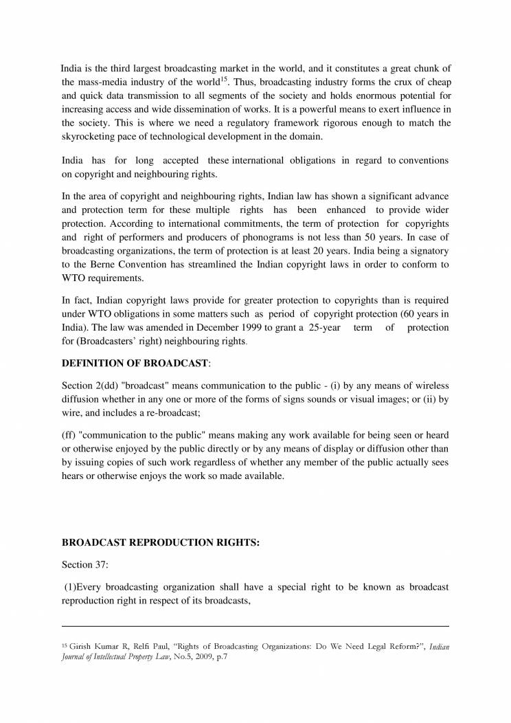 Rights Of Broadcasting Organizations Under Neighbouring Rights - Notes ...