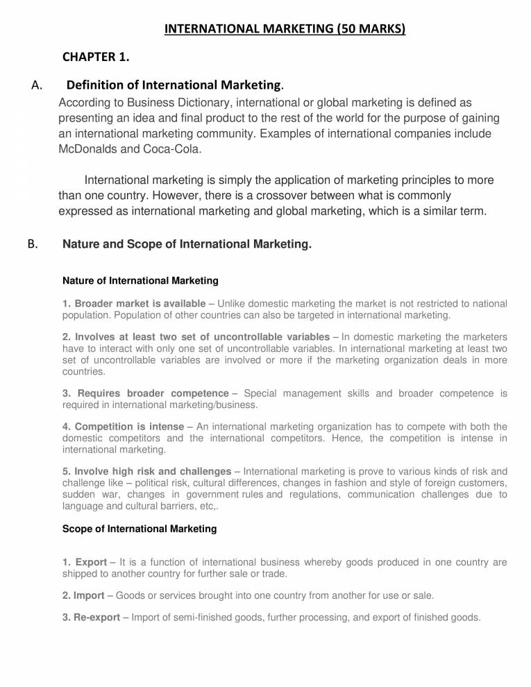 Concepts On International Marketing - Notes - LearnPick India