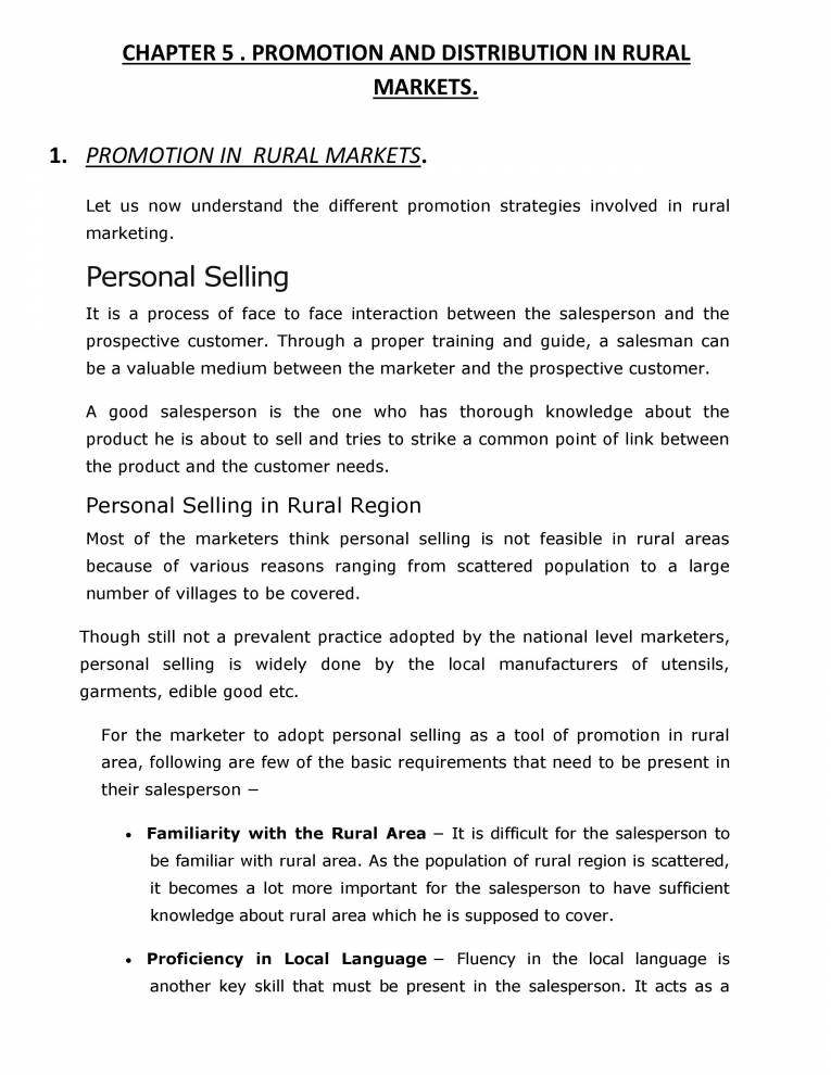 Rural Marketing - Notes - LearnPick India