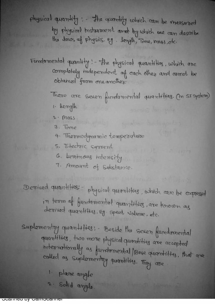 Units And Dimensions - Notes - LearnPick India