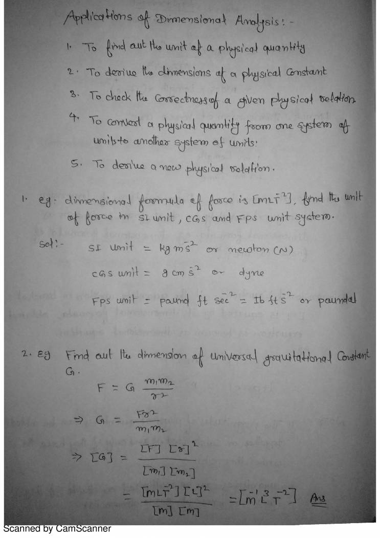 Units And Dimensions - Notes - LearnPick India