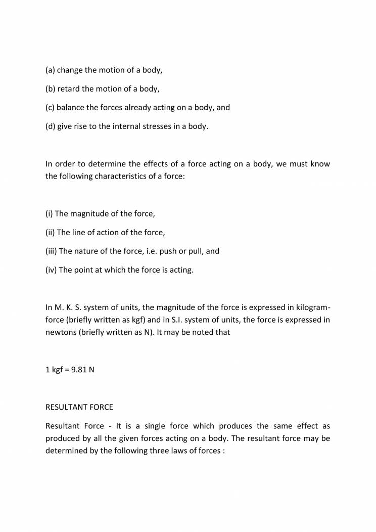 Mechanical Engineering Basic Definition - Notes - LearnPick India