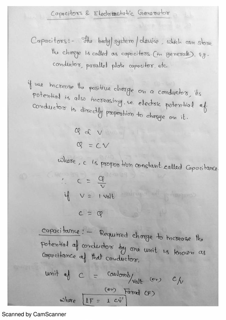 Capacitor - Notes - LearnPick India