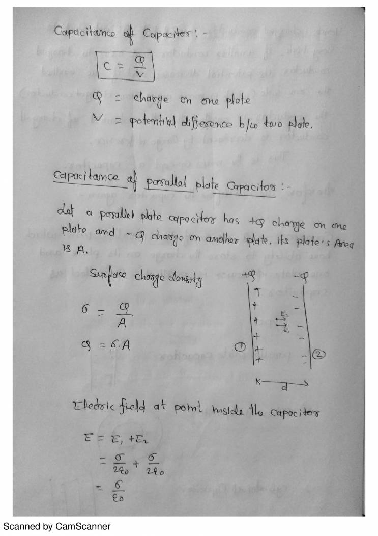 Capacitor - Notes - LearnPick India