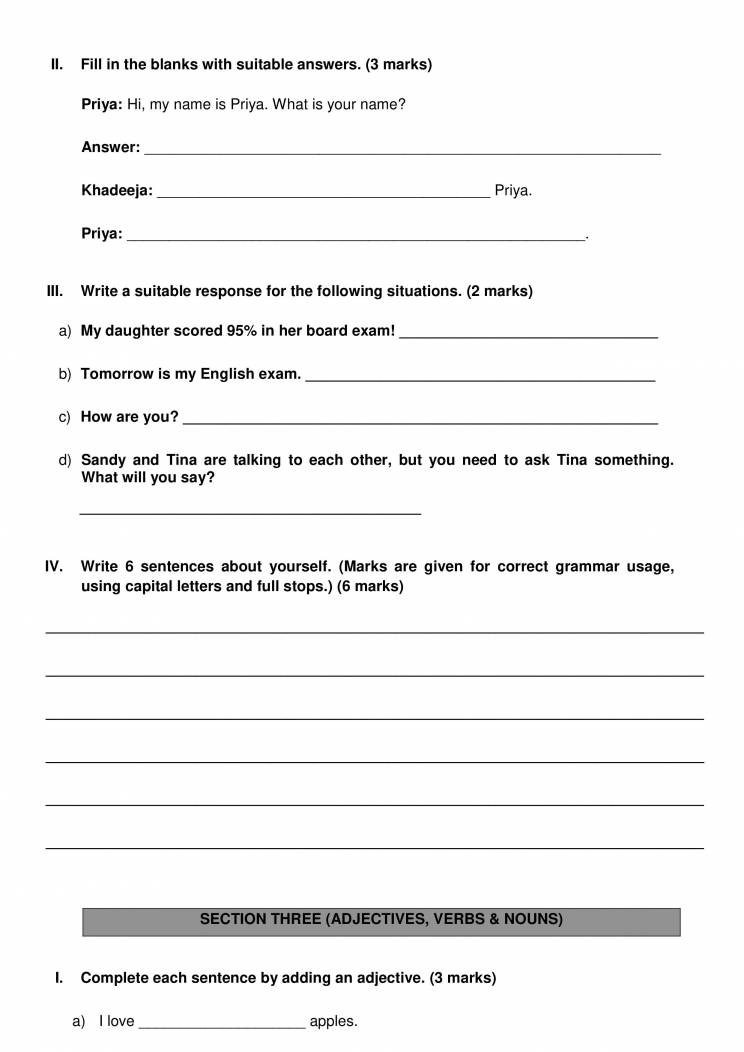 Sample Question Paper For Basic Level Students - Notes - LearnPick India