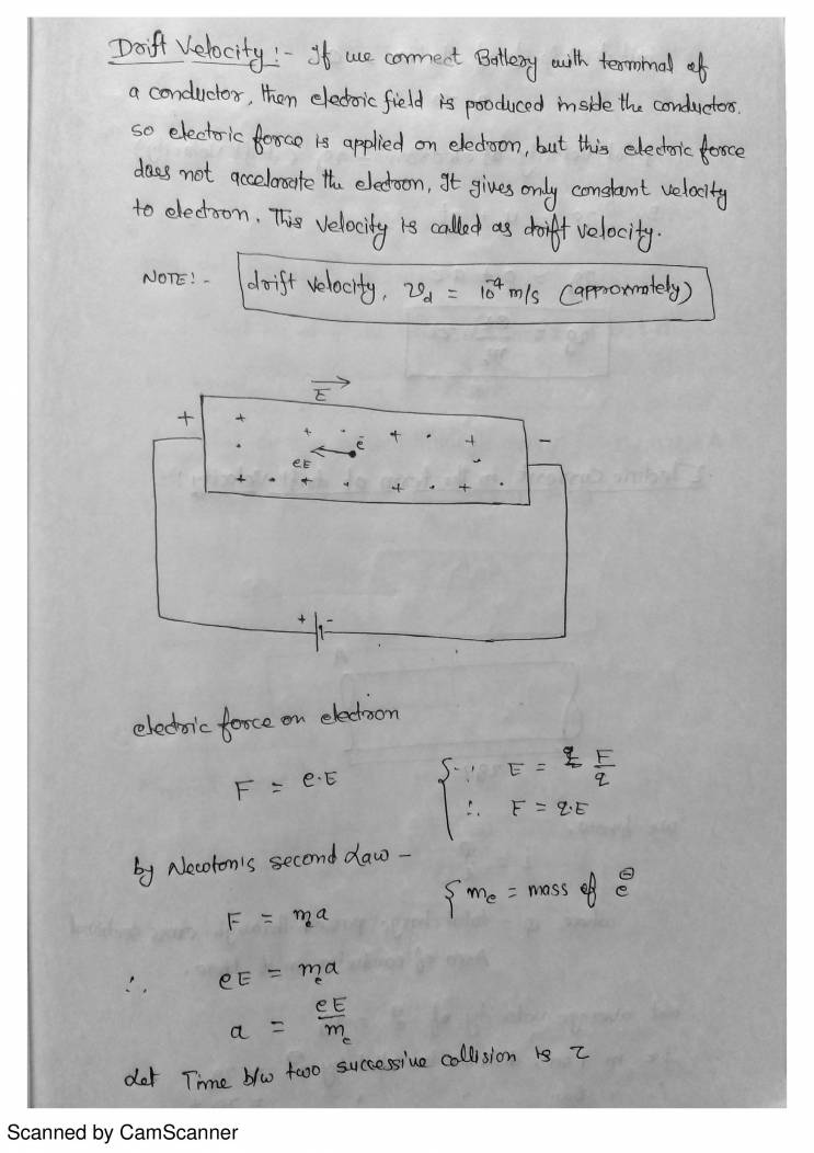 Current Electricity - Notes - LearnPick India