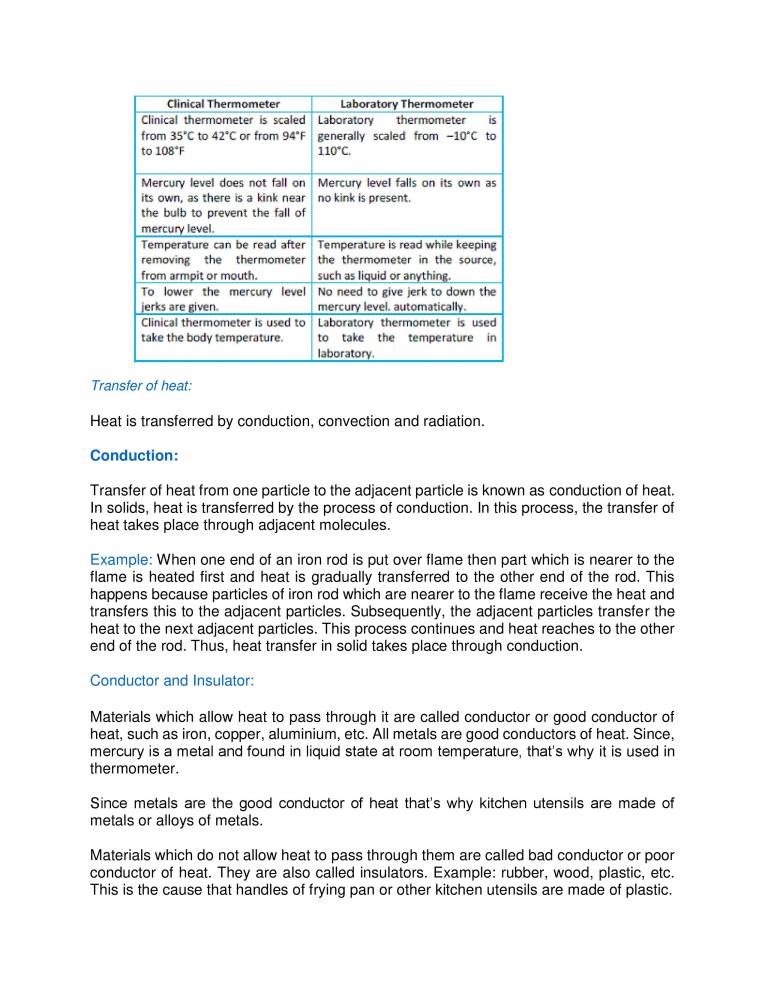 Class 7 Heat - Notes - LearnPick India