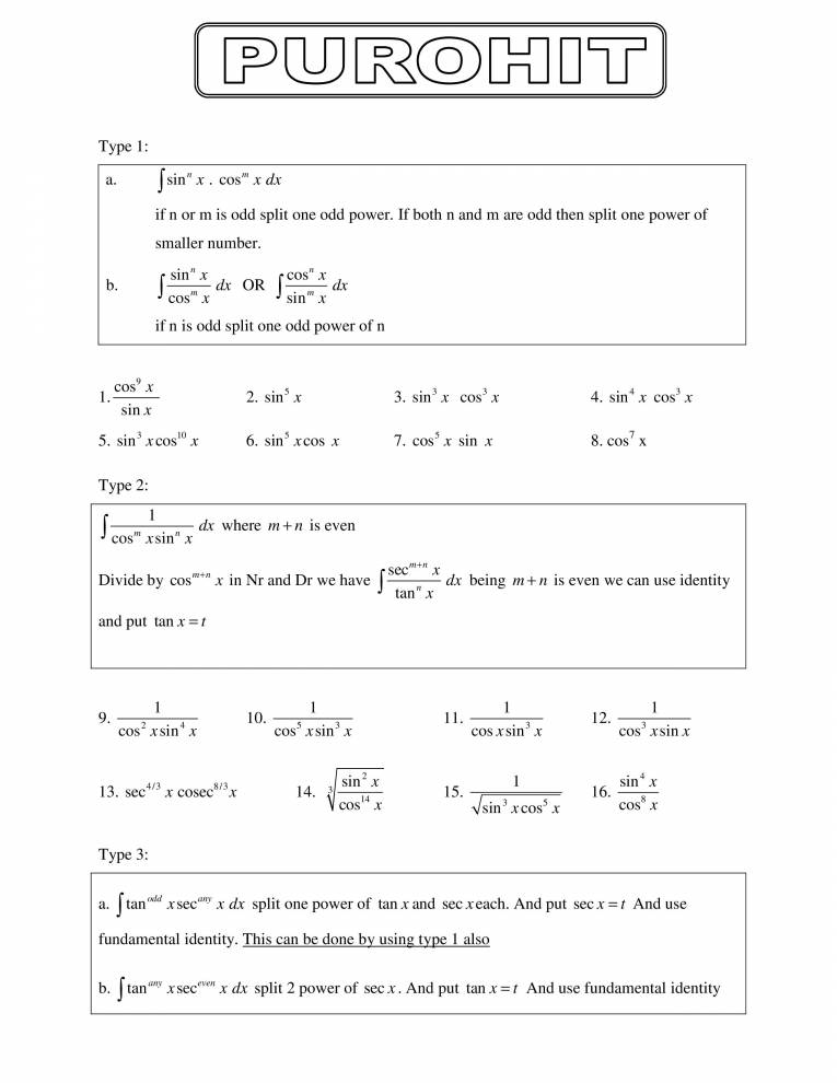 Integration (Calculus) - Notes - LearnPick India