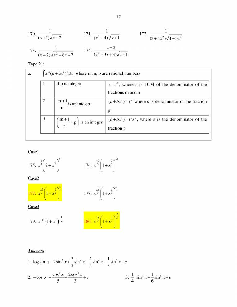 Integration (Calculus) - Notes - LearnPick India