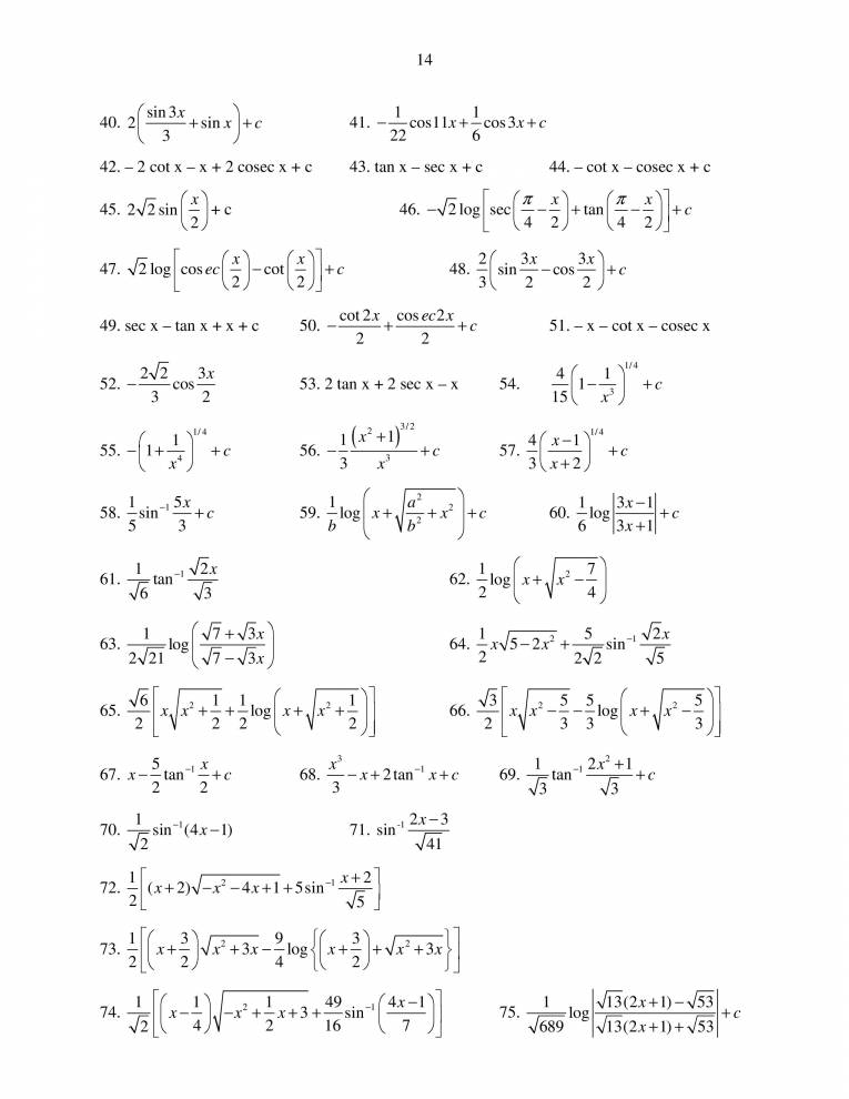 Integration (Calculus) - Notes - LearnPick India