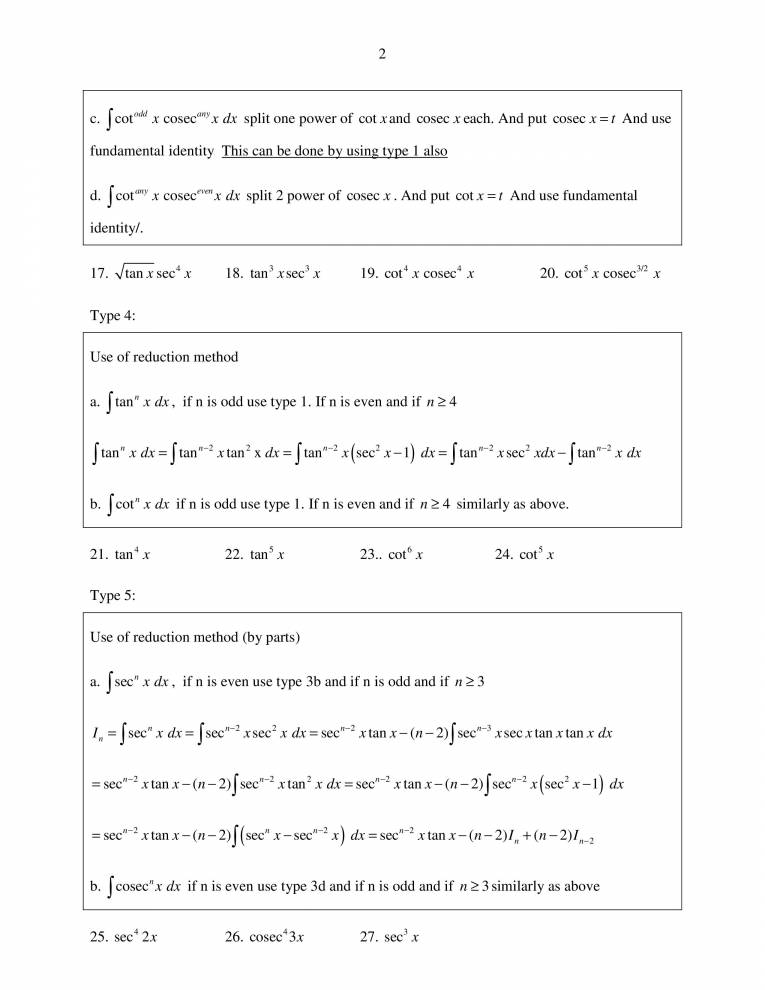 Integration (Calculus) - Notes - LearnPick India