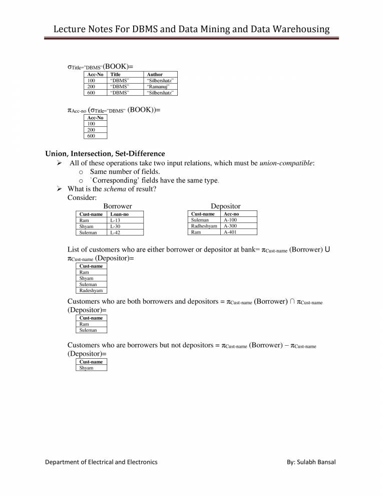DBMS Lecture Notes - Notes - LearnPick India