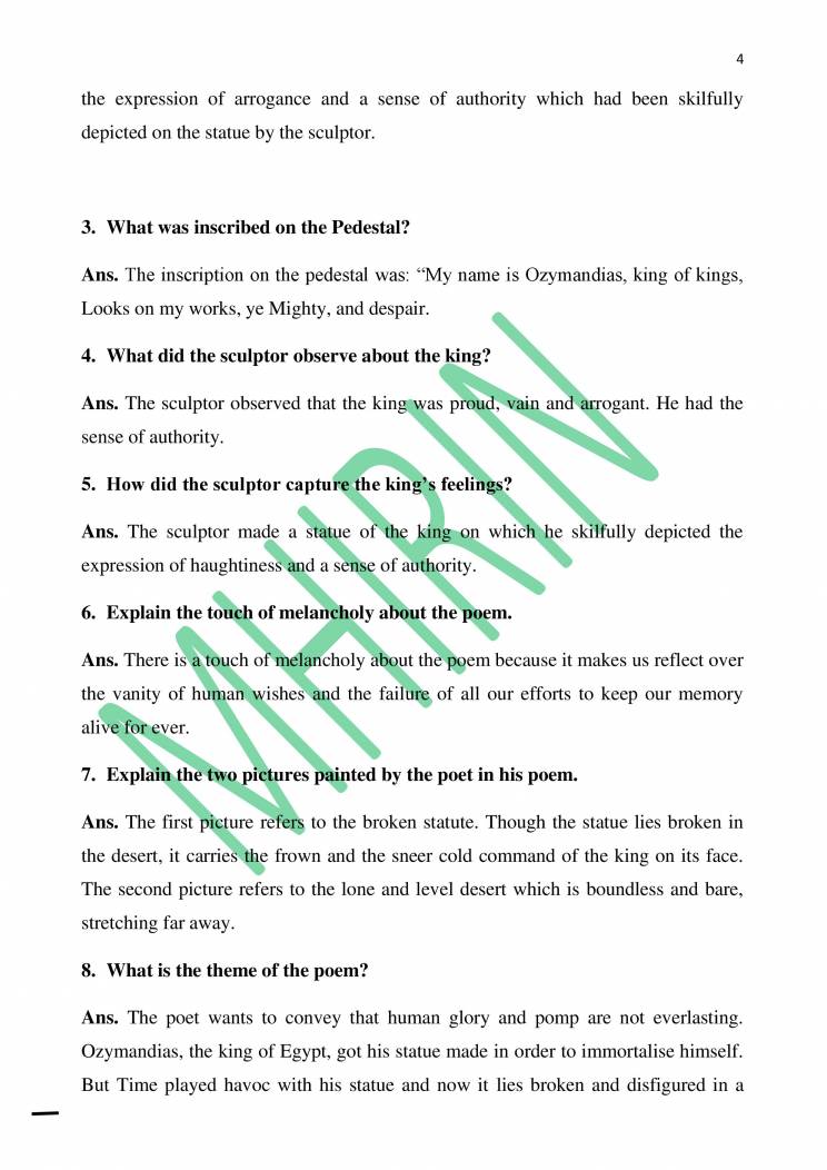 CLASS 10TH CBSE ENGLISH NOTES - Notes - LearnPick India