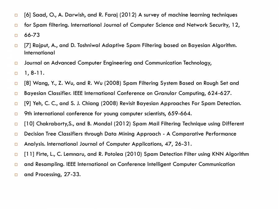 OPTIMIZATION OF DECISION TREE FOR SPAM MAIL FILTERING USING PSO AND APSO - PowerPoint Slides ...