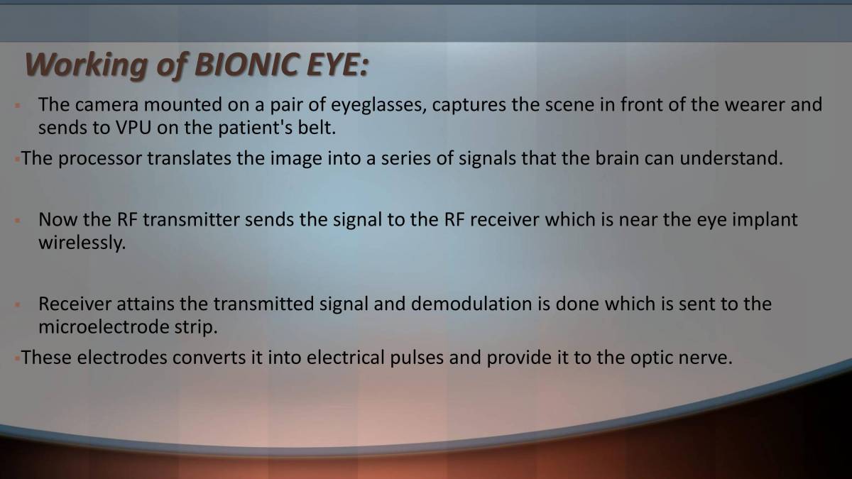 Bionic Eye - PowerPoint Slides - LearnPick India