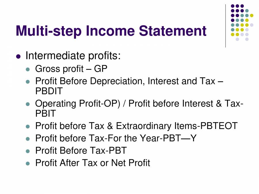 Multi Step Income Statement With Extraordinary Items