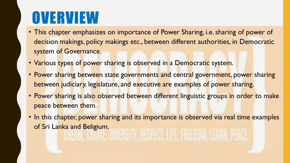 Power Sharing - PowerPoint Slides - LearnPick India