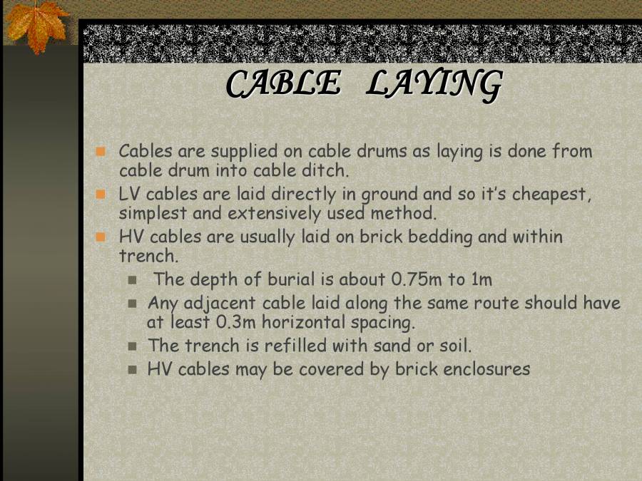 Underground Cable Laying - PowerPoint Slides - LearnPick India