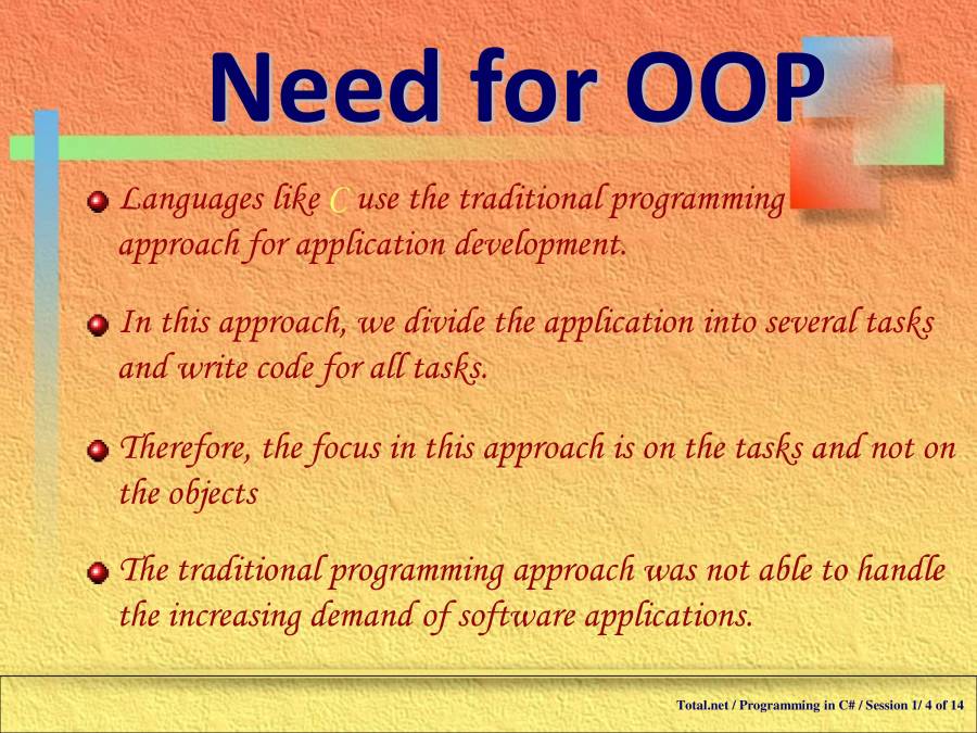 Object Oriented Concepts - PowerPoint Slides - LearnPick India