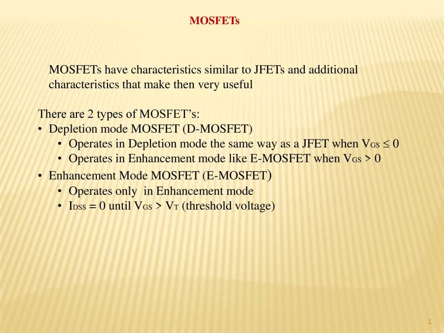 MOSFET - PowerPoint Slides - LearnPick India