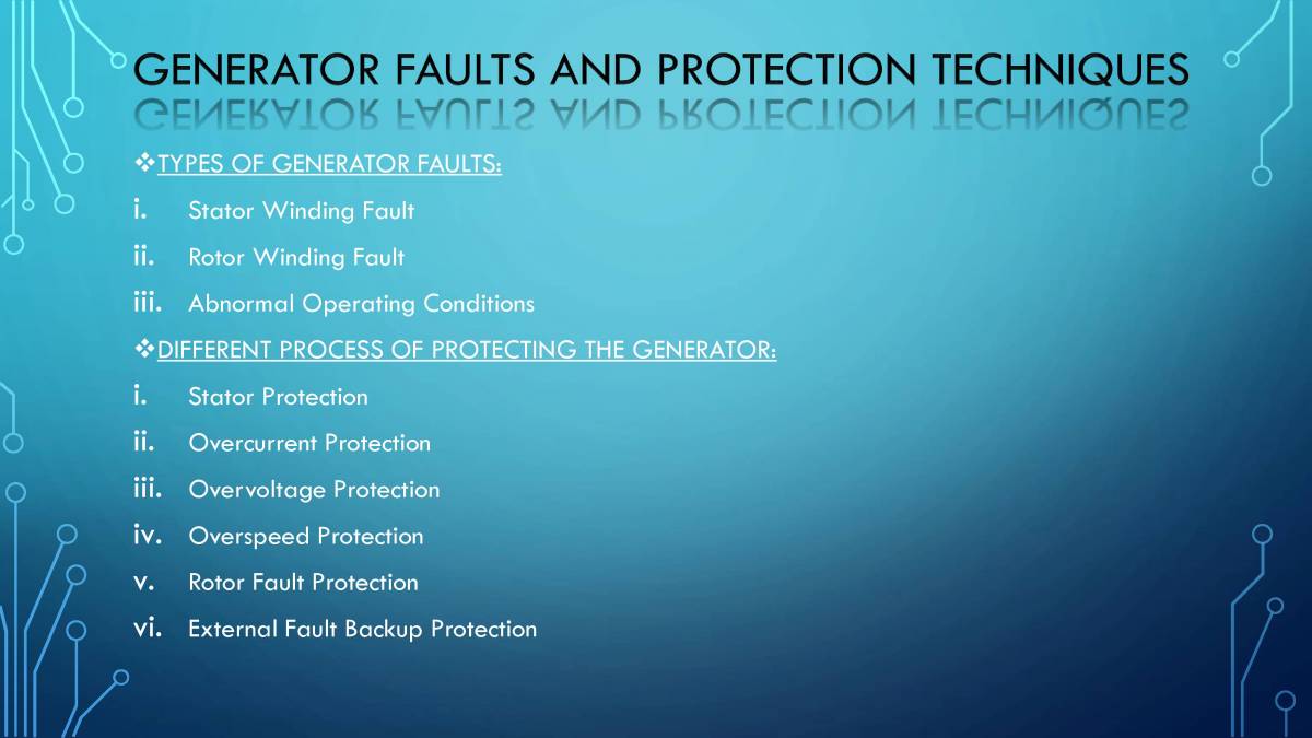 Generator Protection - PowerPoint Slides - LearnPick India
