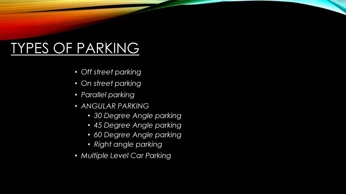 Off Street Car Parking - PowerPoint Slides - LearnPick India