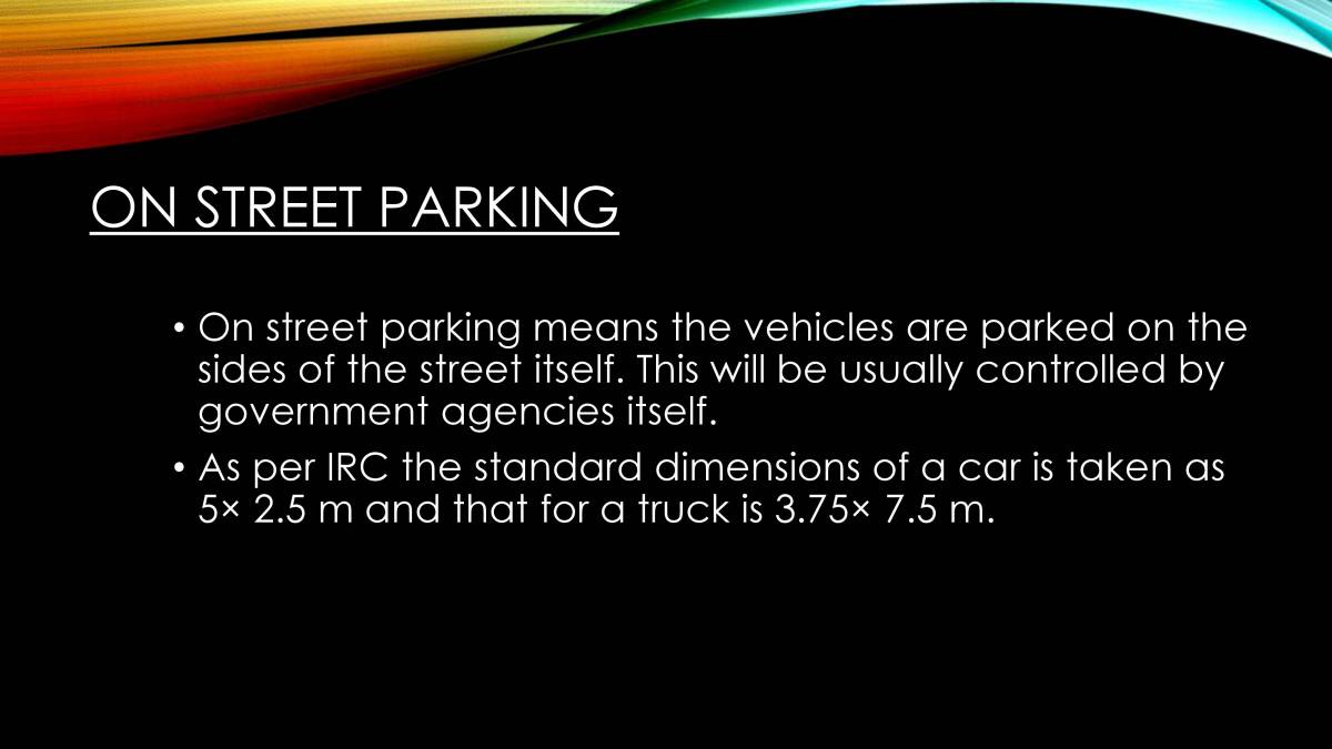 Off Street Car Parking - PowerPoint Slides - LearnPick India