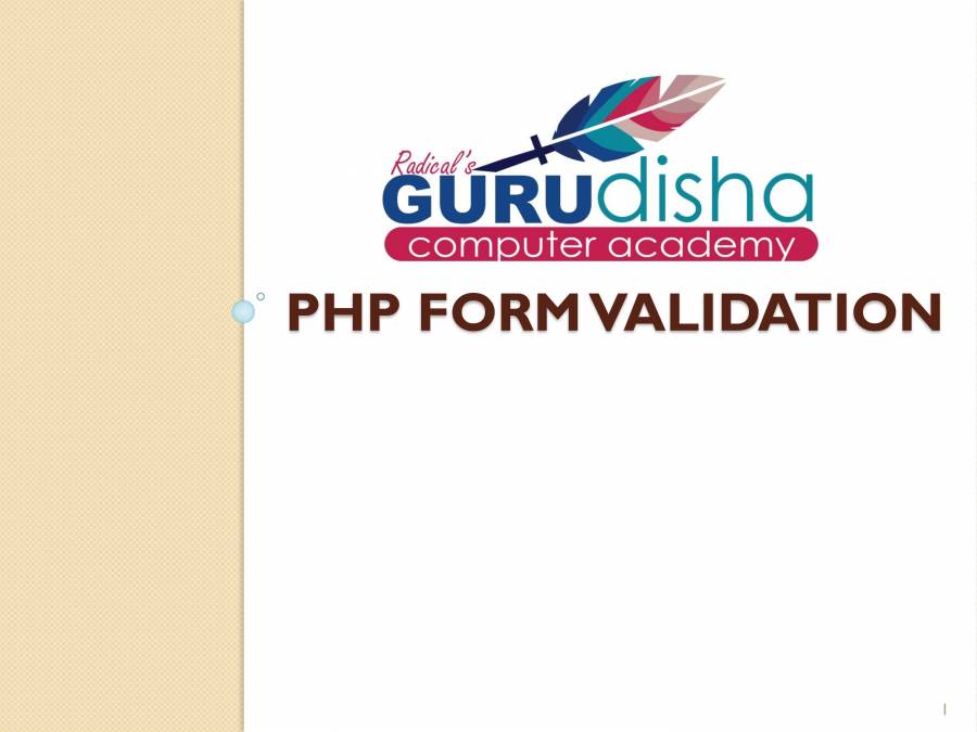PHP Form Validation - PowerPoint Slides - LearnPick India