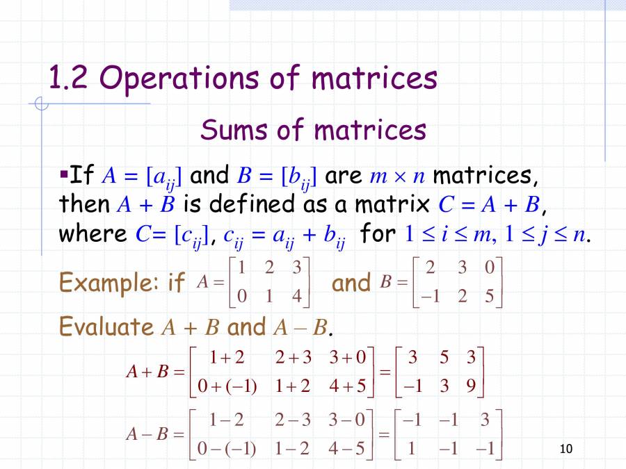 Matrices And Determinants - PowerPoint Slides - LearnPick India