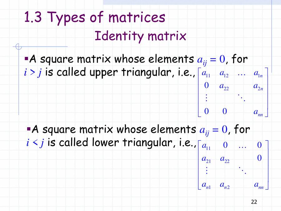 Matrices And Determinants - PowerPoint Slides - LearnPick India