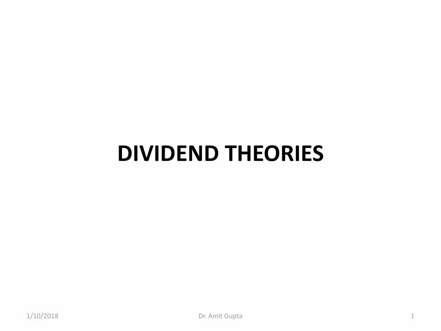 Theories Of Dividend - PowerPoint Slides - LearnPick India