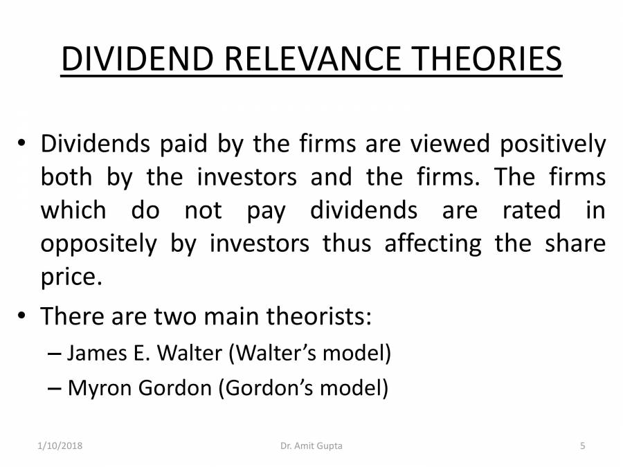 Theories Of Dividend - PowerPoint Slides - LearnPick India