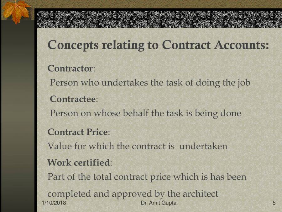 Contract Costing - PowerPoint Slides - LearnPick India