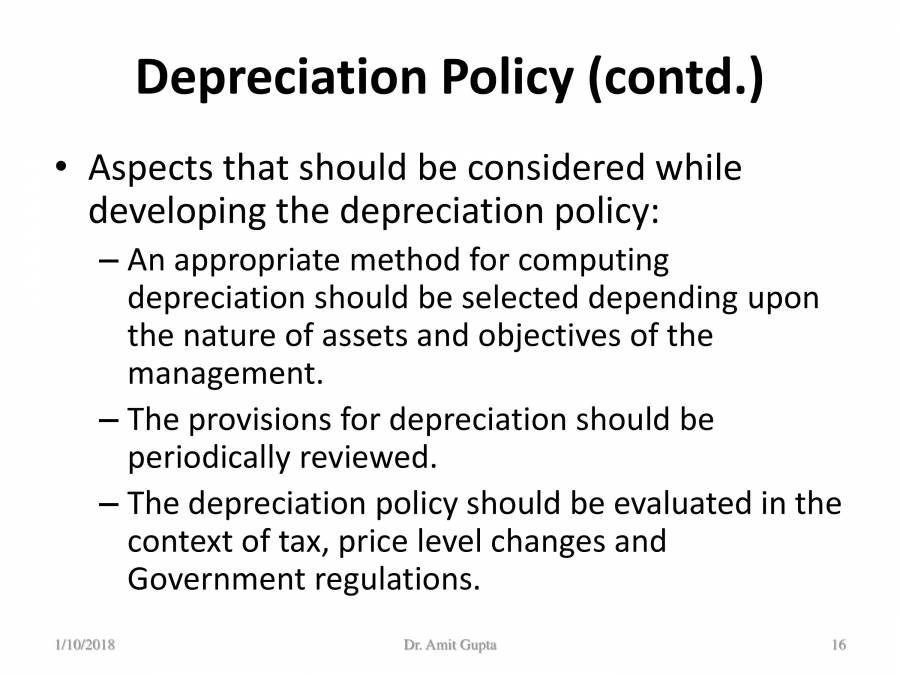 Depreciation - PowerPoint Slides - LearnPick India