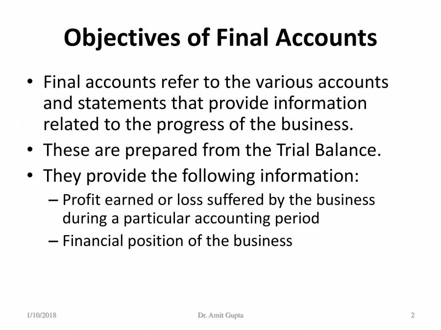 Final Accounts - PowerPoint Slides - LearnPick India