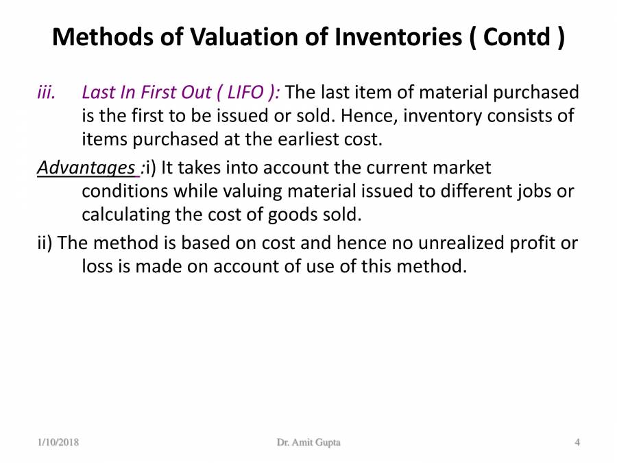 Inventory Valuation - PowerPoint Slides - LearnPick India
