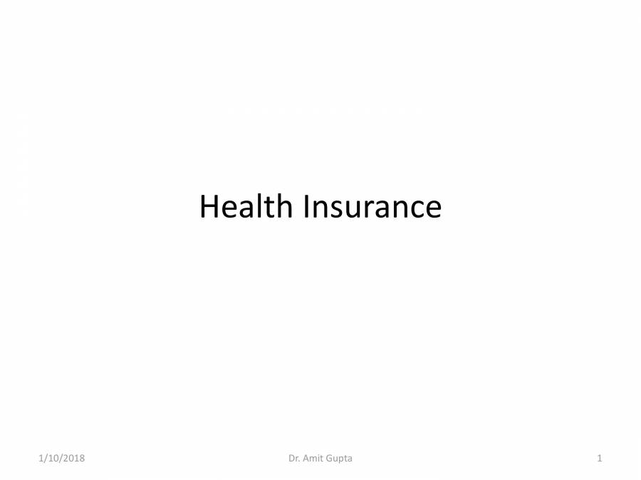 Health Insurance - PowerPoint Slides - LearnPick India