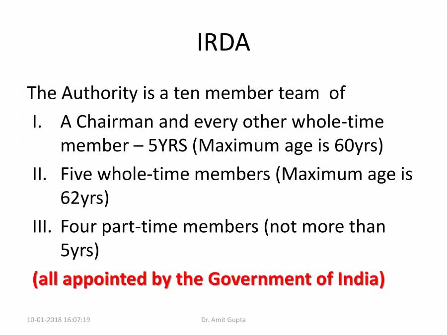 Insurance Regulatory And Development Authority Of India - PowerPoint ...