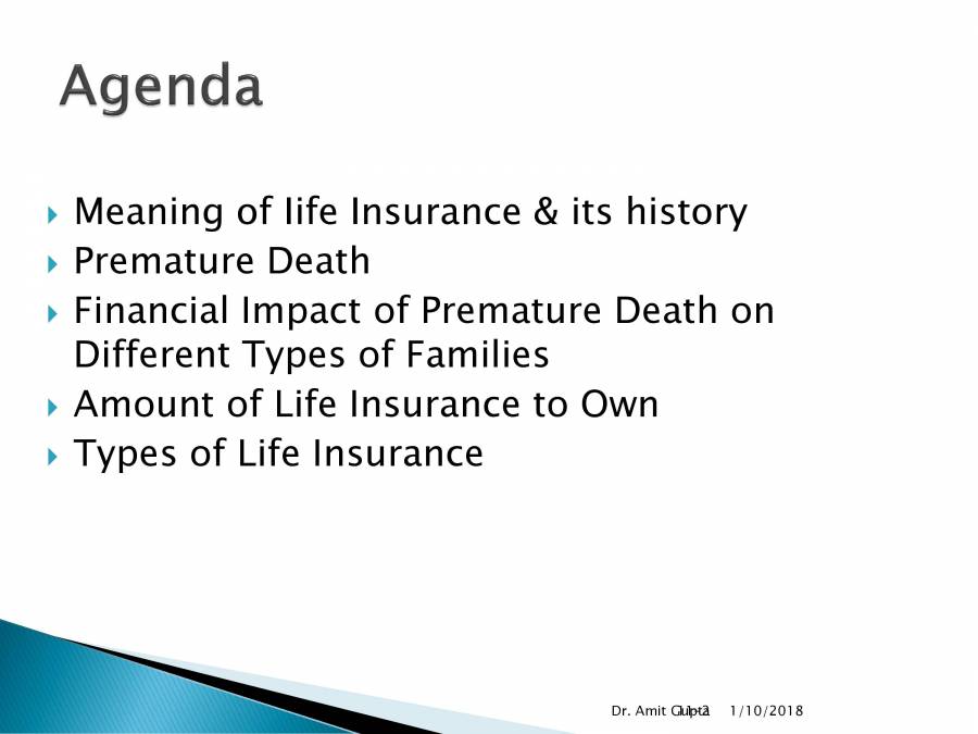Life Insurance - PowerPoint Slides - LearnPick India