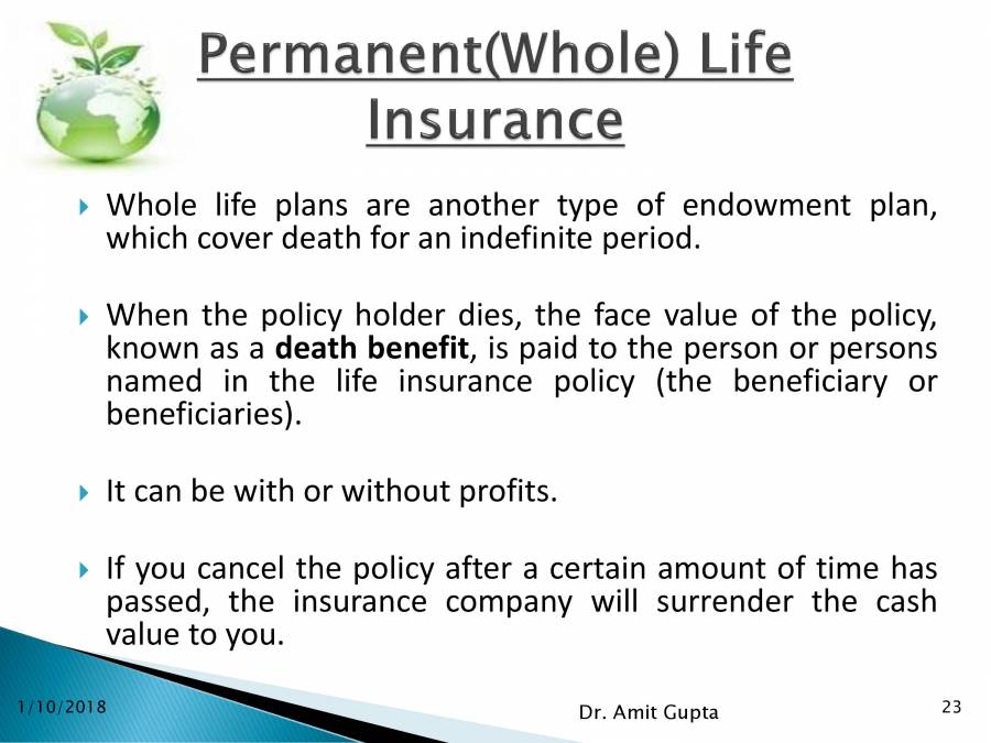 Life Insurance - PowerPoint Slides - LearnPick India