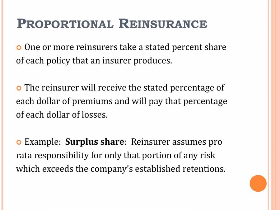Reinsurance - PowerPoint Slides - LearnPick India