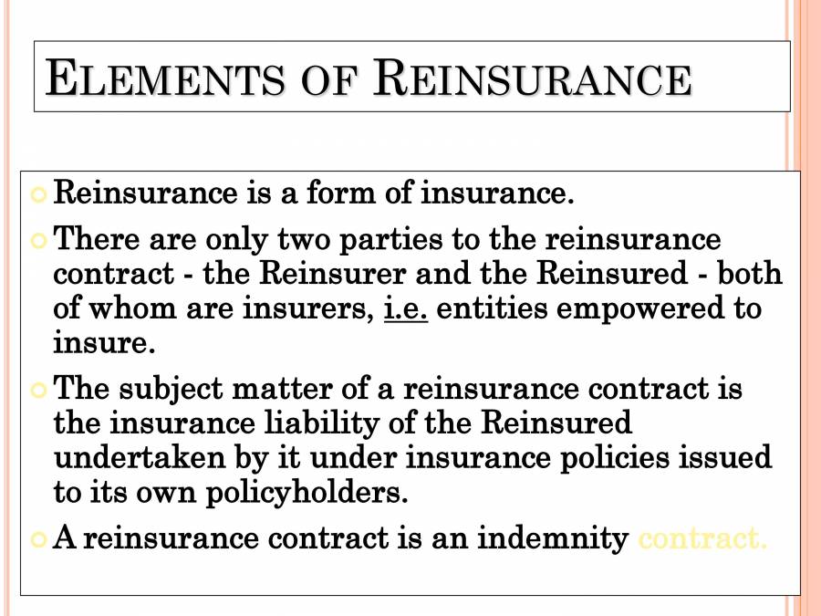 Reinsurance - PowerPoint Slides - LearnPick India