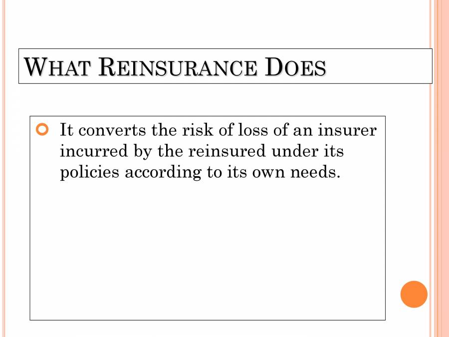 Reinsurance - PowerPoint Slides - LearnPick India
