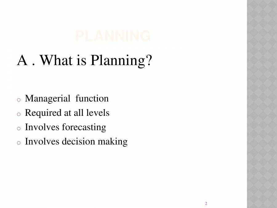 Principle Of Management - Planning - PowerPoint Slides - LearnPick India