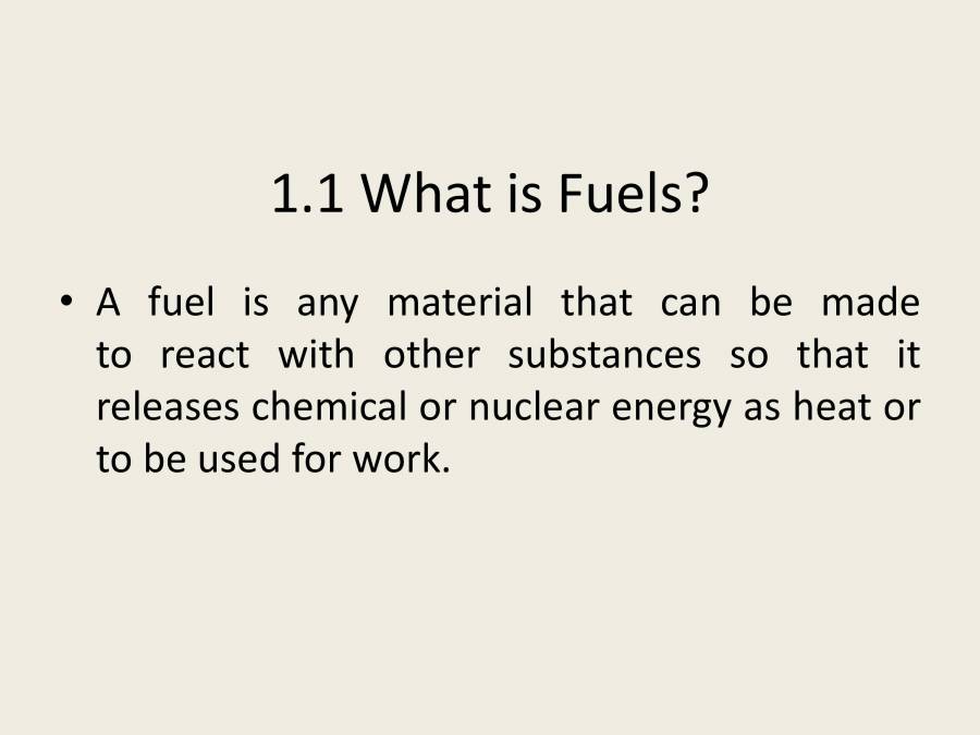 Fuel And Combustion Part - I - PowerPoint Slides - LearnPick India