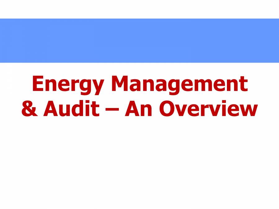 Introduction To Energy Management - PowerPoint Slides - LearnPick India